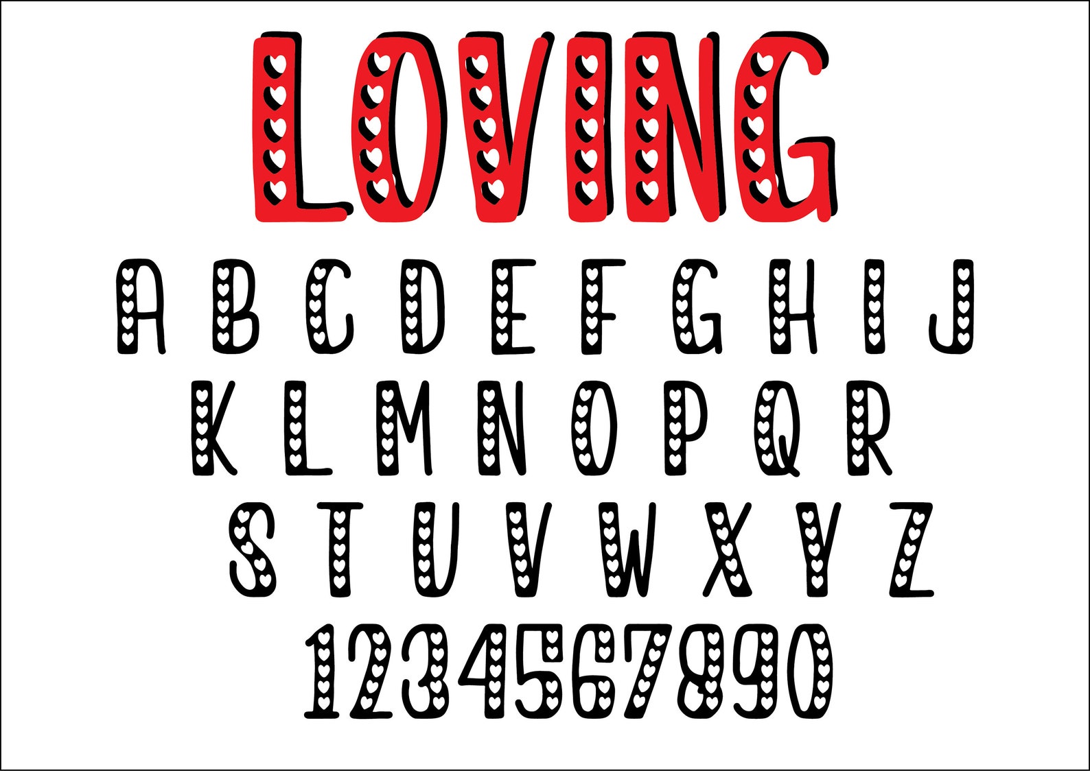 Valentine Font TTF, Heart Font, Valentines Day, Loving Font, Cute ...