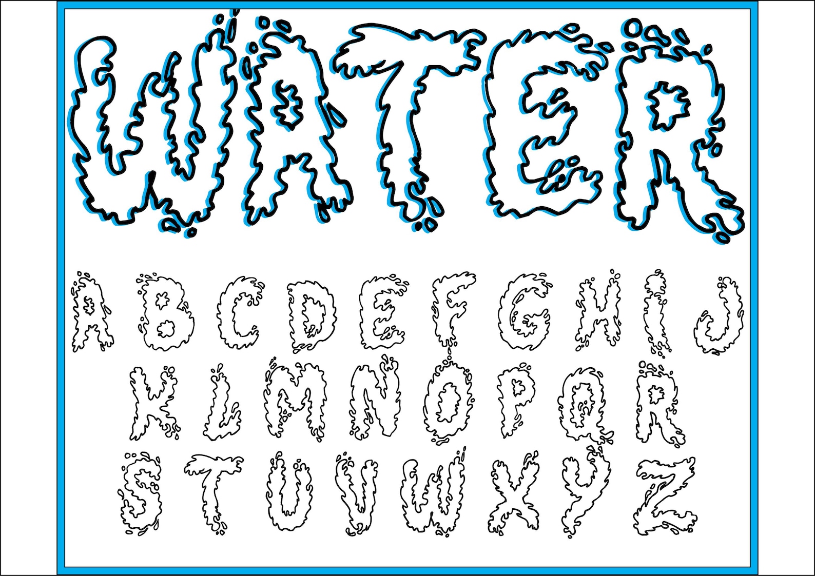 Water Letters Clipart, PNG SVG Bundle, Water Font Svg, Water Alphabet ...