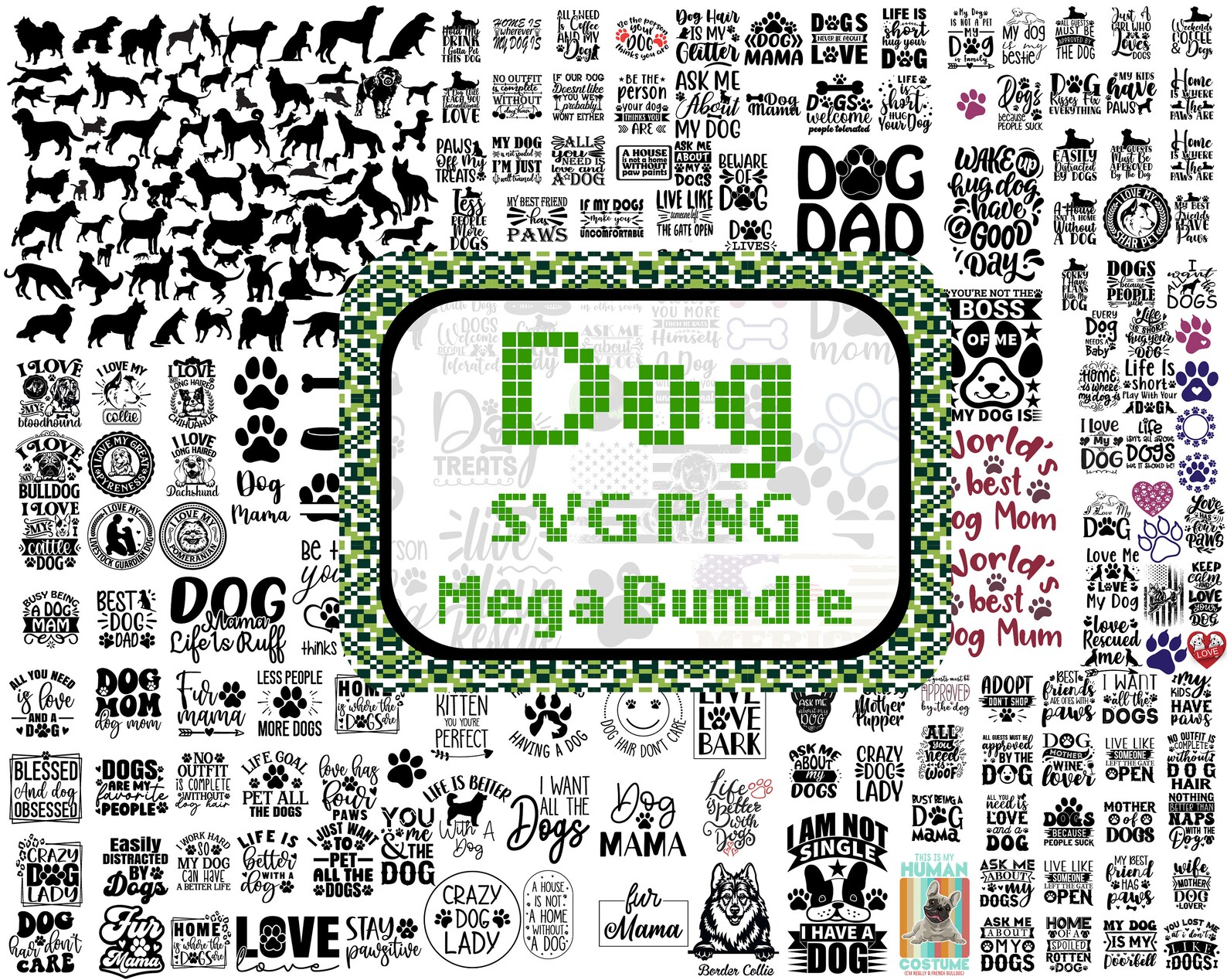 Dog SVG Bundle, Dog PNG Bundle, Dog Clipart, Dog SVG, Cut Files Svg ...
