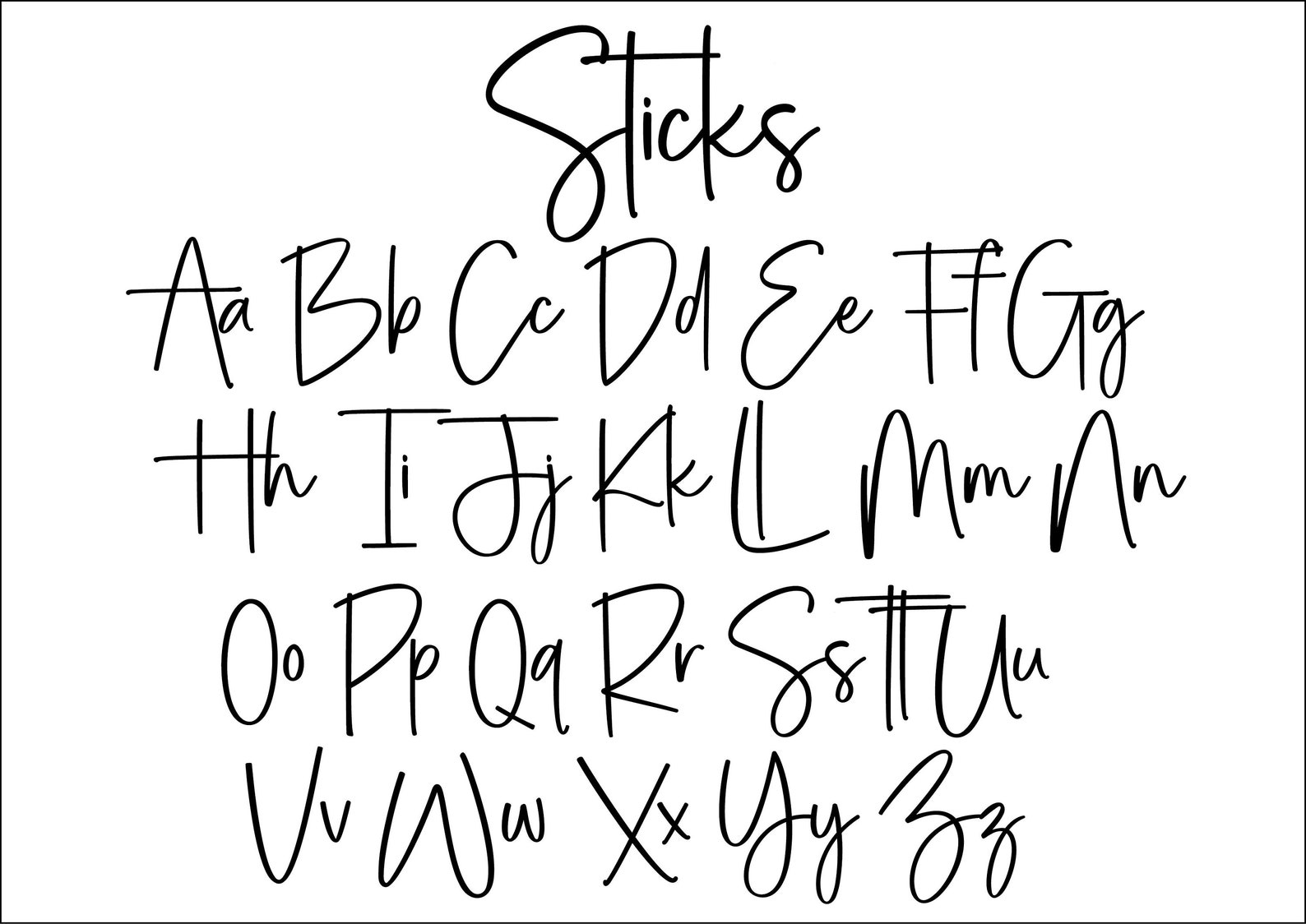Sticks Font, Handwritten Script Font, Cricut Fonts, Calligraphy, Modern ...