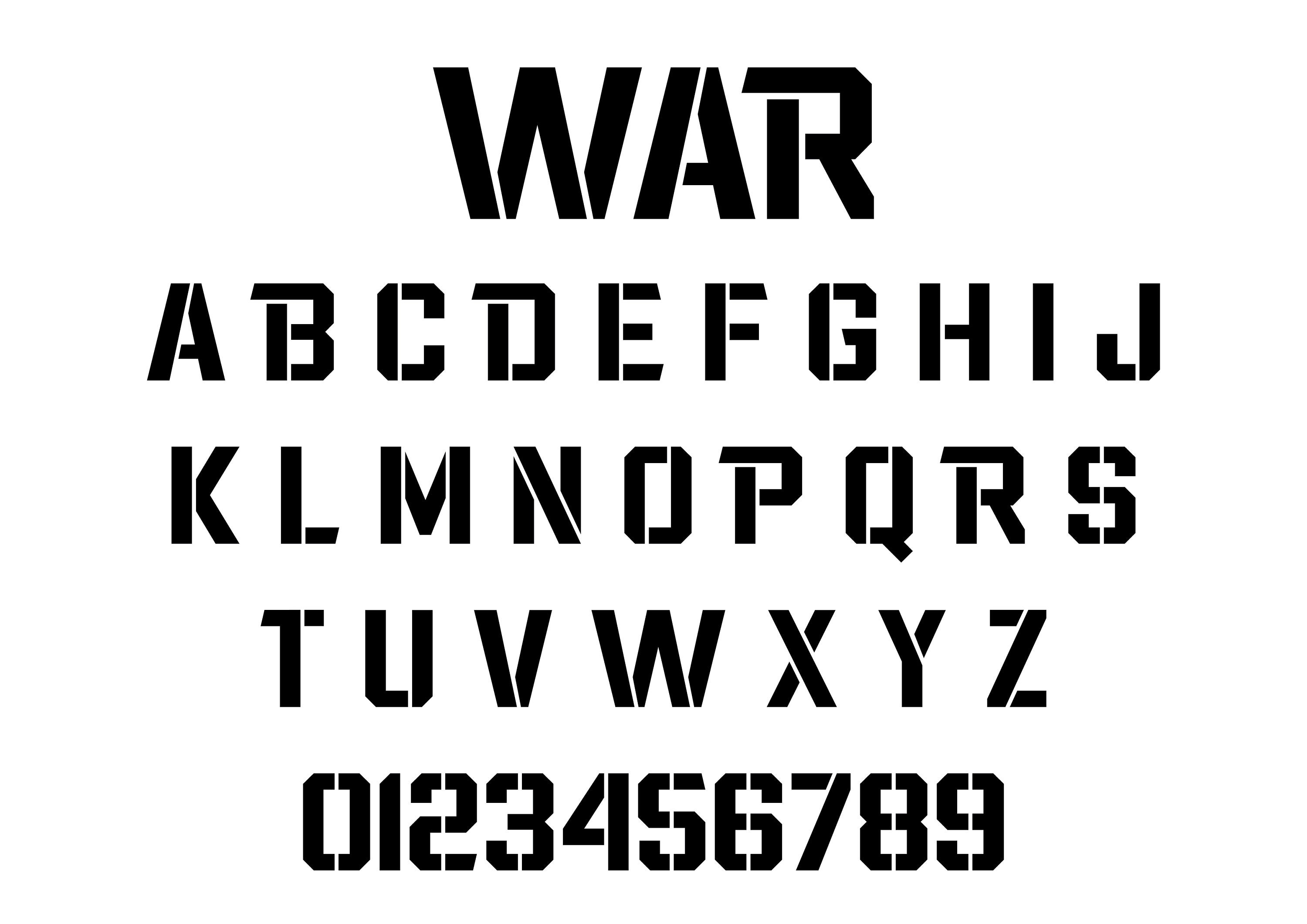 Army Stencil, Army Stencil SVG, Stencil Font SVG, Stencil Alphabet ...