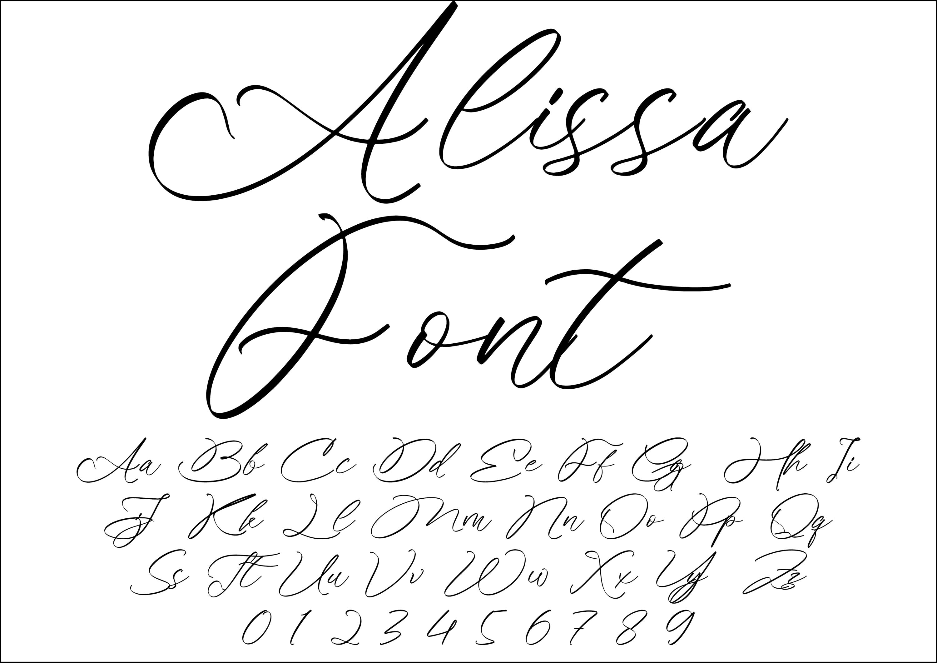 Alissa Font, Handwritten Script Font, Cricut Fonts, Cursive Font, Modern Font, Fonts for Cricut ...