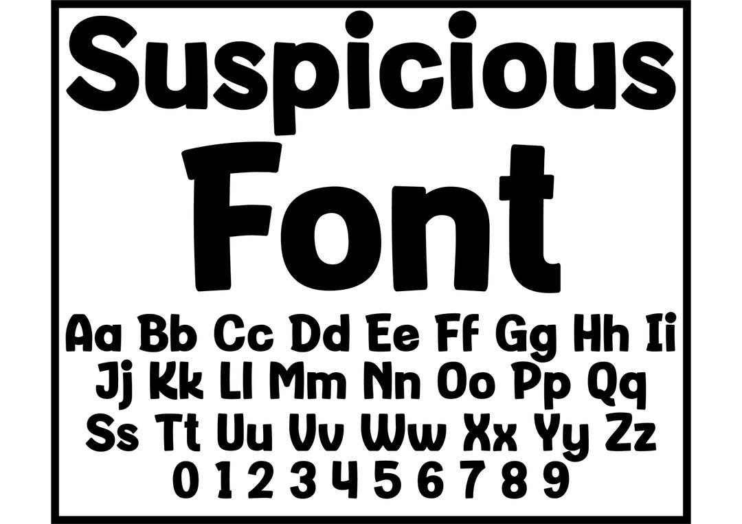 Suspicious Font, Cute Font Svg, Cricut Fonts Svg, Procreate Fonts ...