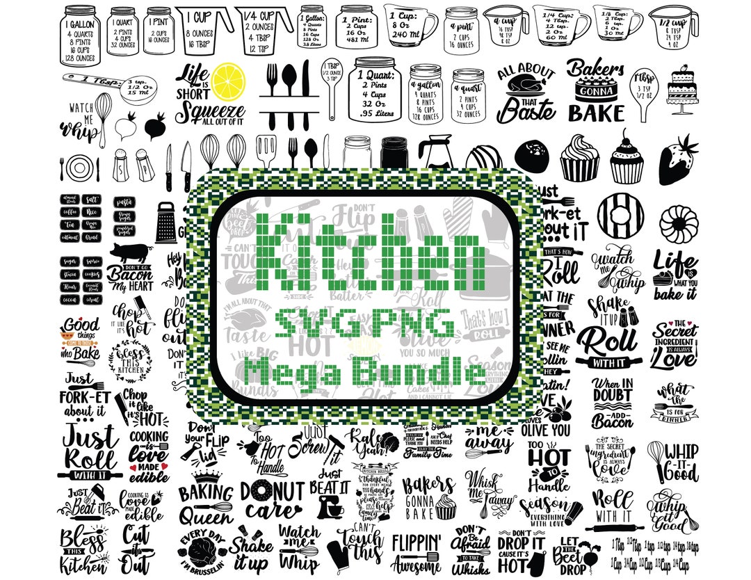 Kitchen SVG Bundle, Kitchen PNG Bundle, Kitchen Clipart, Kitchen SVG ...