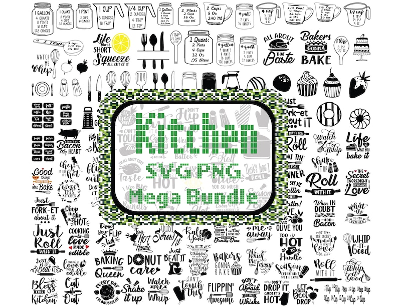 Kitchen SVG Bundle, Kitchen PNG Bundle, Kitchen Clipart, Kitchen SVG ...