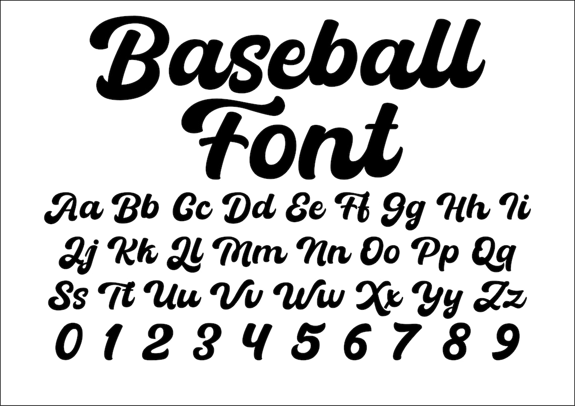 Baseball Font Svg, Tail Baseball, Font SVG, Font Text Tails, Baseball ...