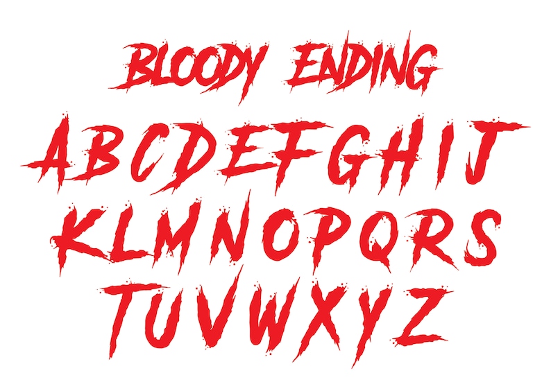 Bloody Ending, Horror Alphabet SVG, Horror SVG Alphabet, Horror Font ...