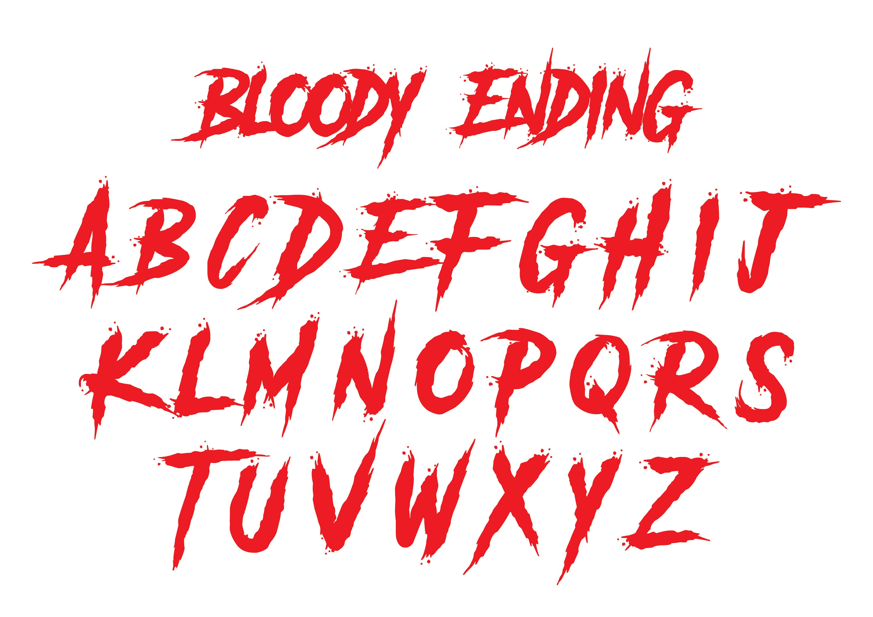 Bloody Ending, Horror Alphabet SVG, Horror SVG Alphabet, Horror Font ...