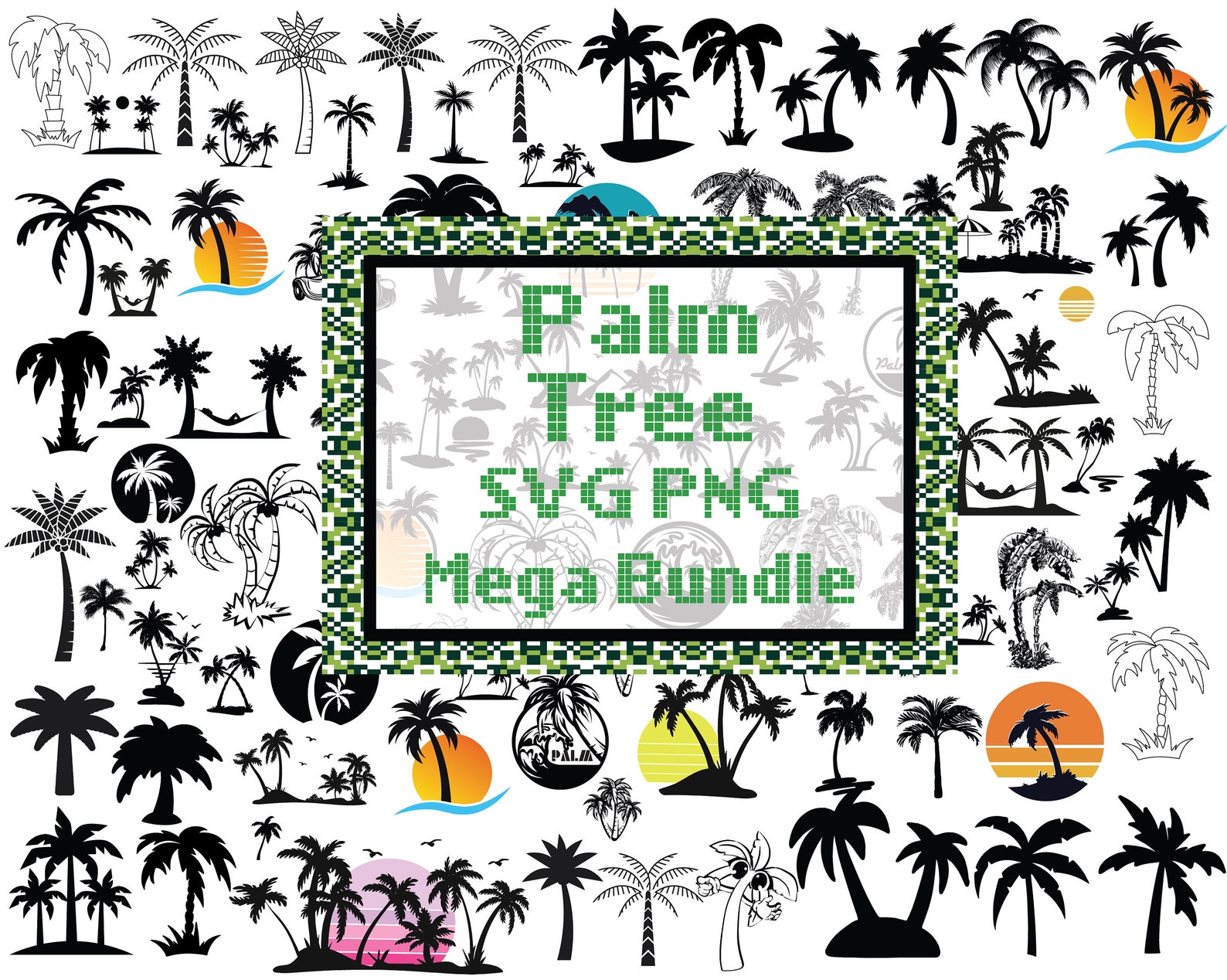 Palm Tree SVG Bundle, Palm Tree PNG Bundle, Palm Tree Clipart, Palm ...