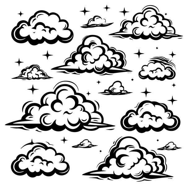 Cloud Silhouette - Etsy