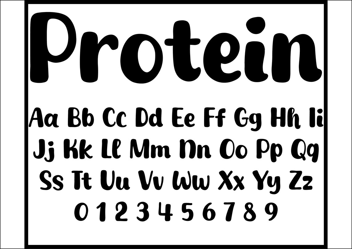 Protein Font Svg, Fun Font, Crafting Fonts, Goodnotes Font, Glowforge ...