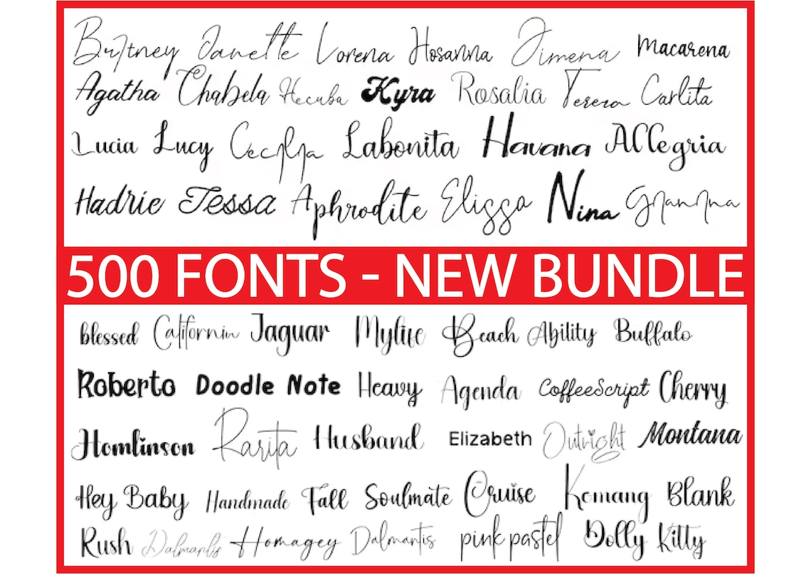 500 FONTS, INSTANT DOWNLOAD, Fonts for Canva, Wedding Fonts Bundle ...