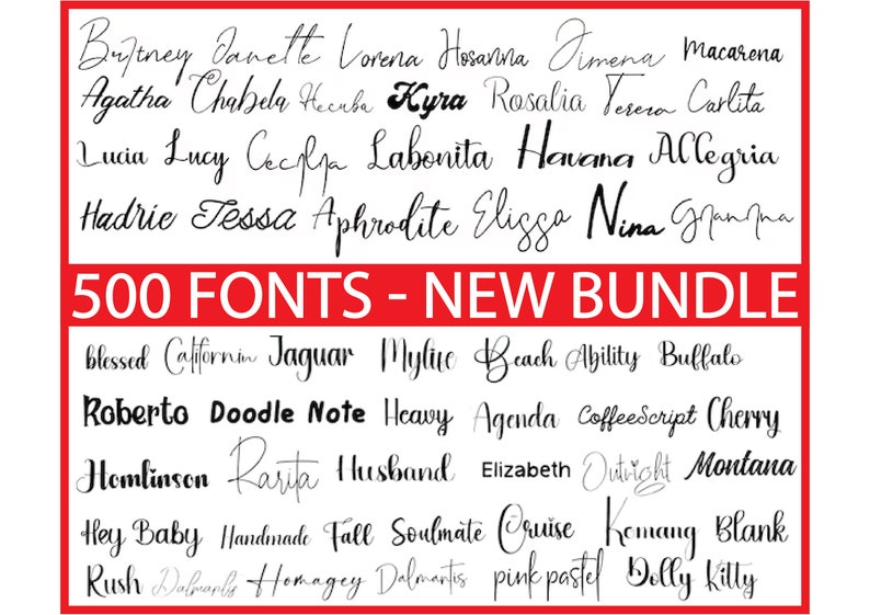 500 FONTS, INSTANT DOWNLOAD, Fonts for Canva, Wedding Fonts Bundle ...
