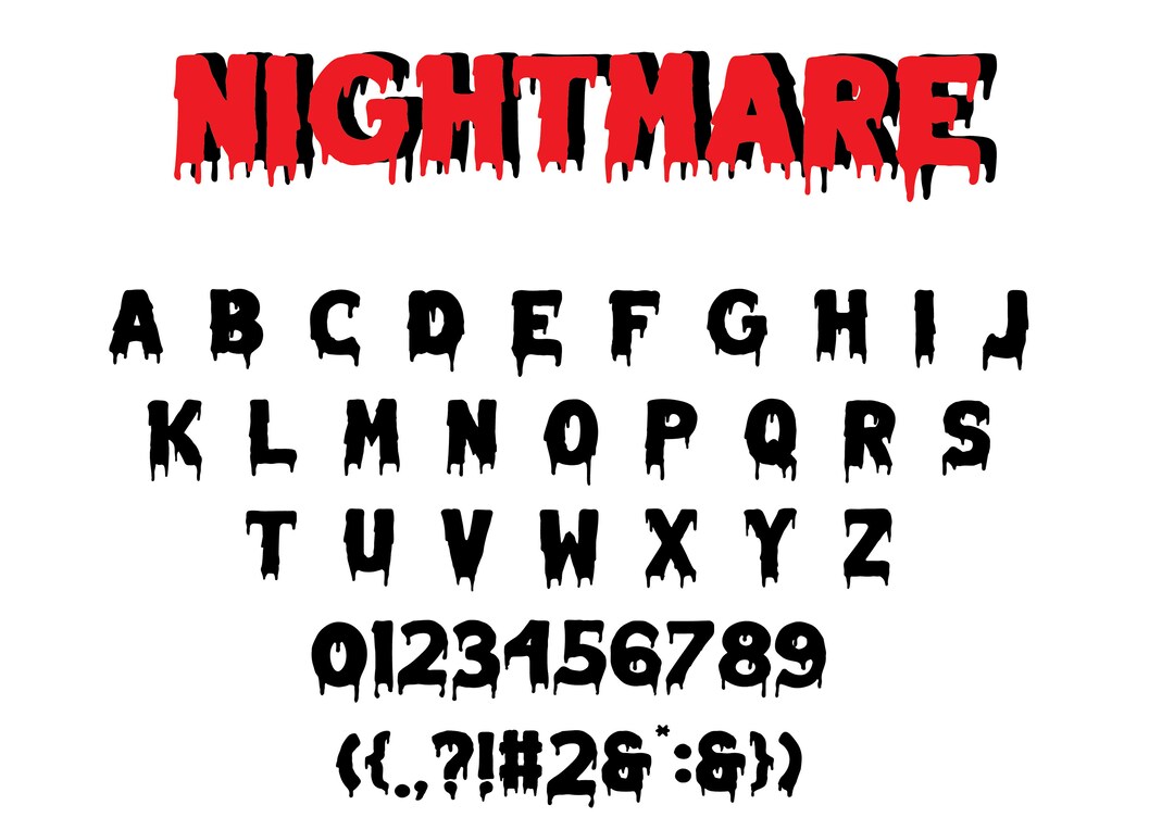 Nightmare Font, Spooky Font, Cricut Fonts, Halloween Font, Fonts for ...