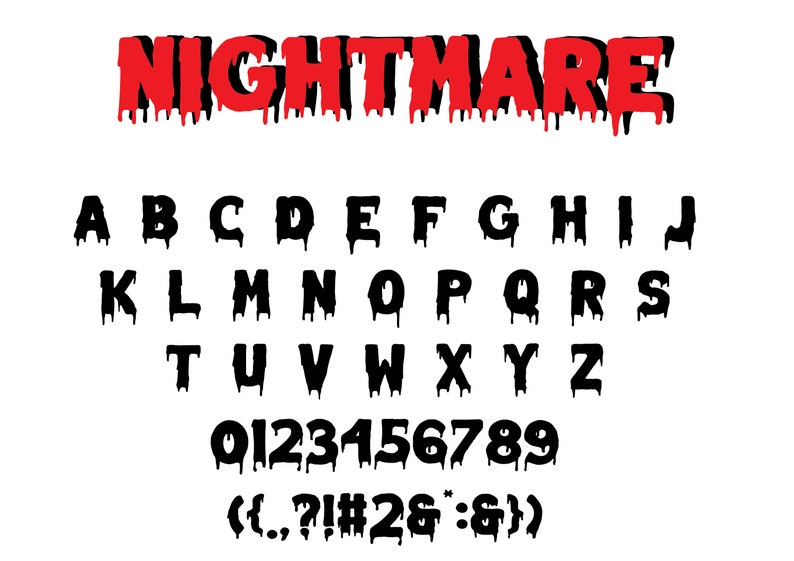 Nightmare Font, Spooky Font, Cricut Fonts, Halloween Font, Fonts for ...