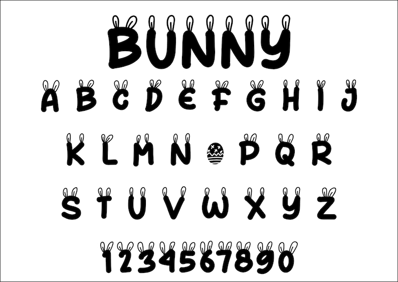 Bunny Font Easter Ttf Font, Cricut Fonts, Procreate Font, Cursive Font ...