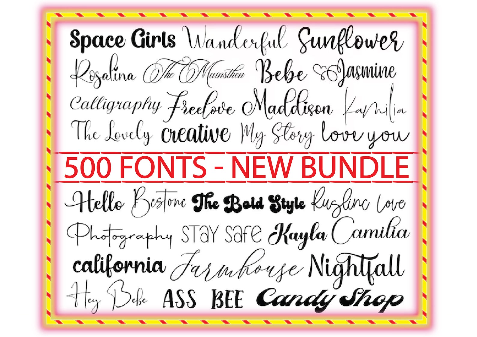 500 FONTS, INSTANT DOWNLOAD, Fonts for Canva, Wedding Fonts Bundle ...