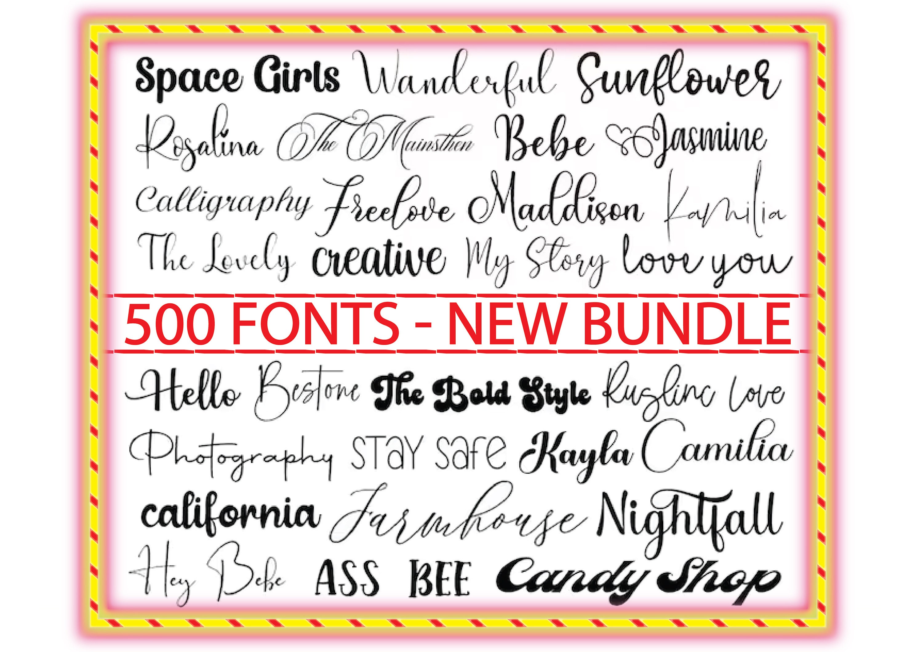 500 FONTS, INSTANT DOWNLOAD, Fonts for Canva, Wedding Fonts Bundle ...