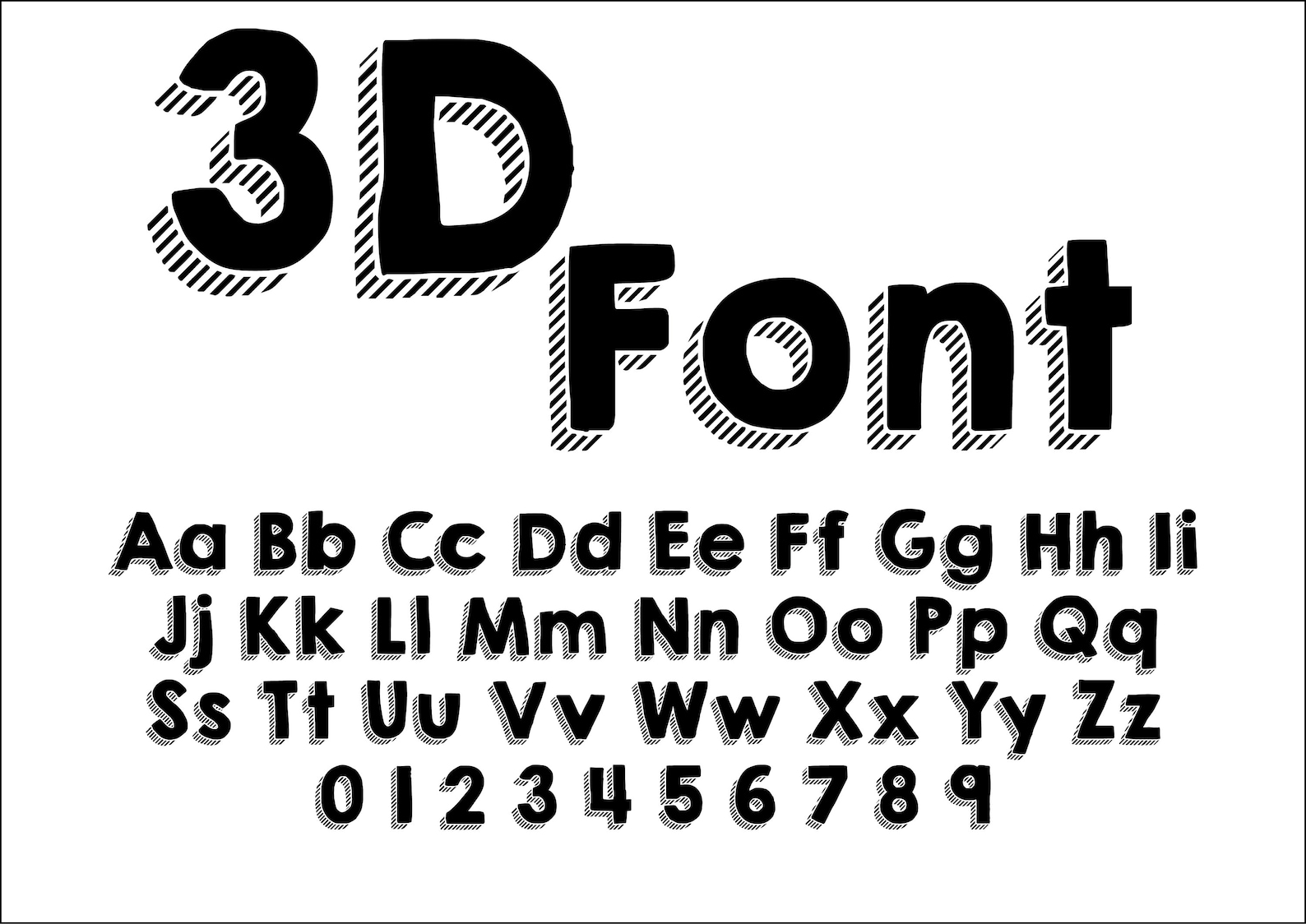 FONT 3D SVG, Instant Download, Alphabet Svg, Digital Download, Font Ttf ...