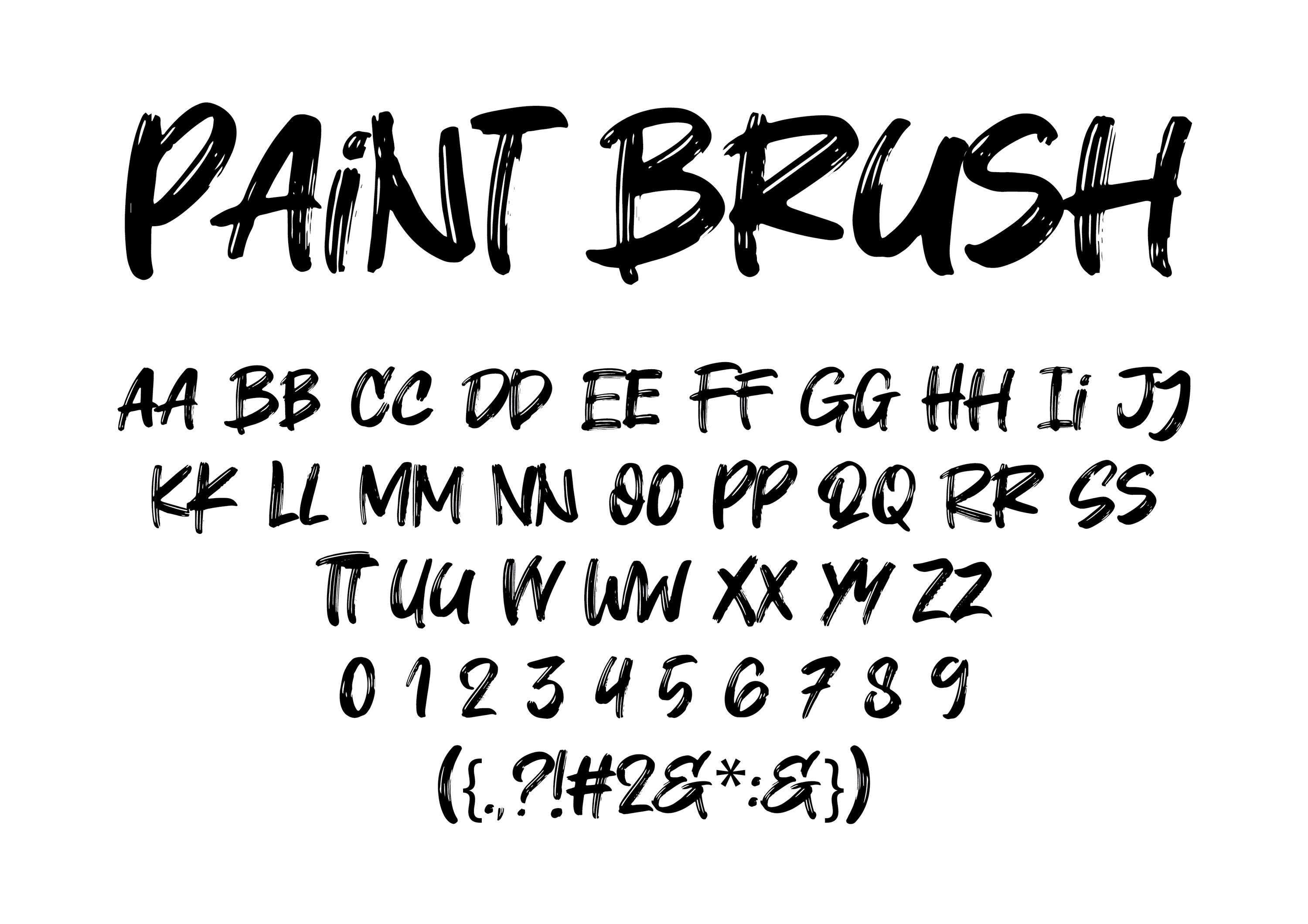 Brush Alphabet SVG, Brush Alphabet TTF, Brush Number Svg, Brush Font ...
