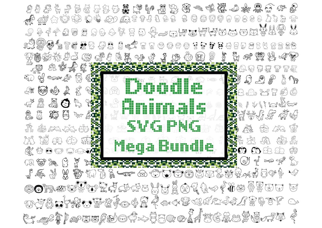 Doodle Animal SVG Mega Bundle, Doodles SVG Bundle, Doodle SVG, Doodle ...