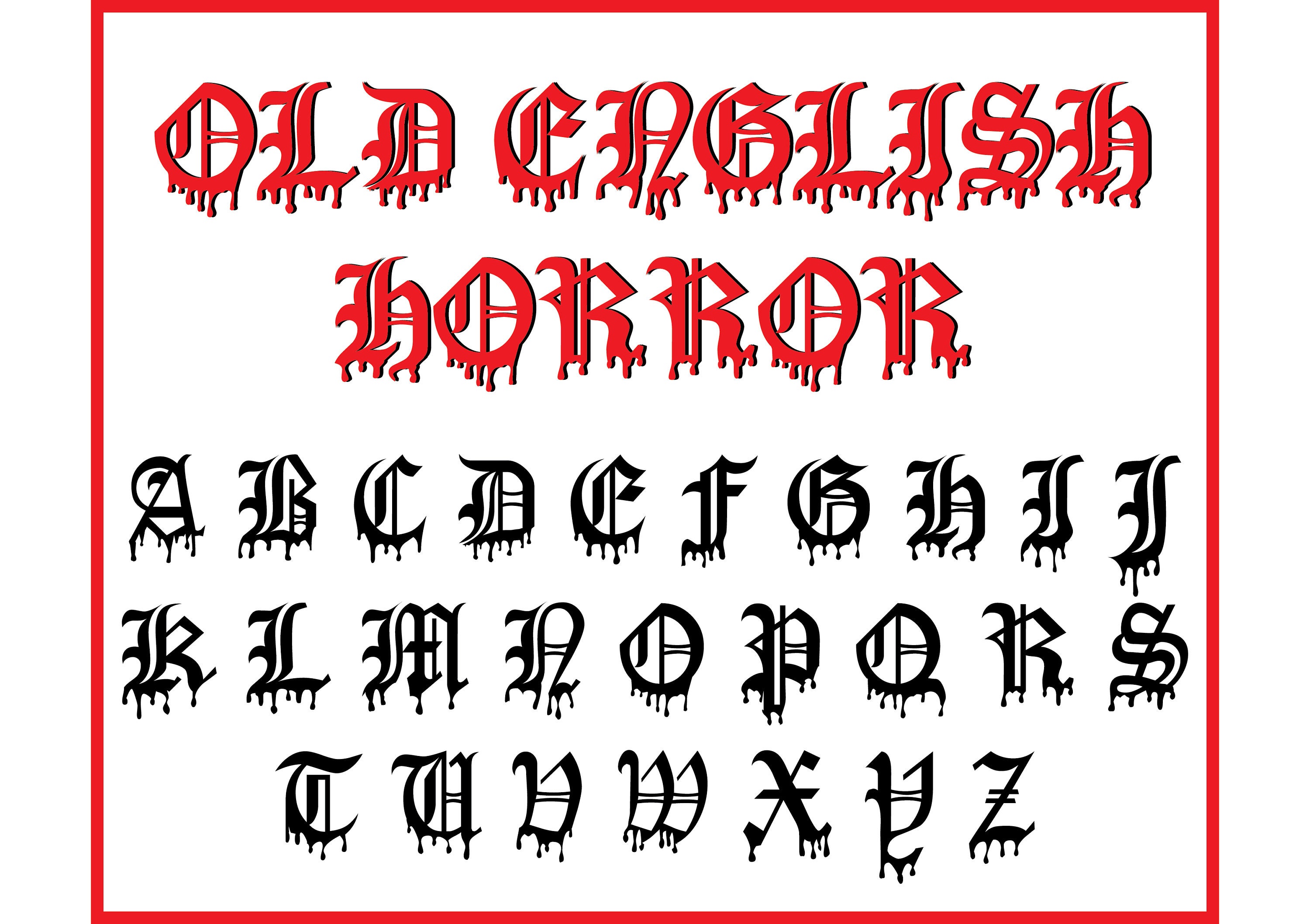 Horror Fonts Alphabet