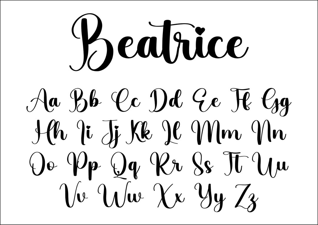 Beatrice Font, Cute Font, Handwritten Font, Cricut Font, Procreate Font ...