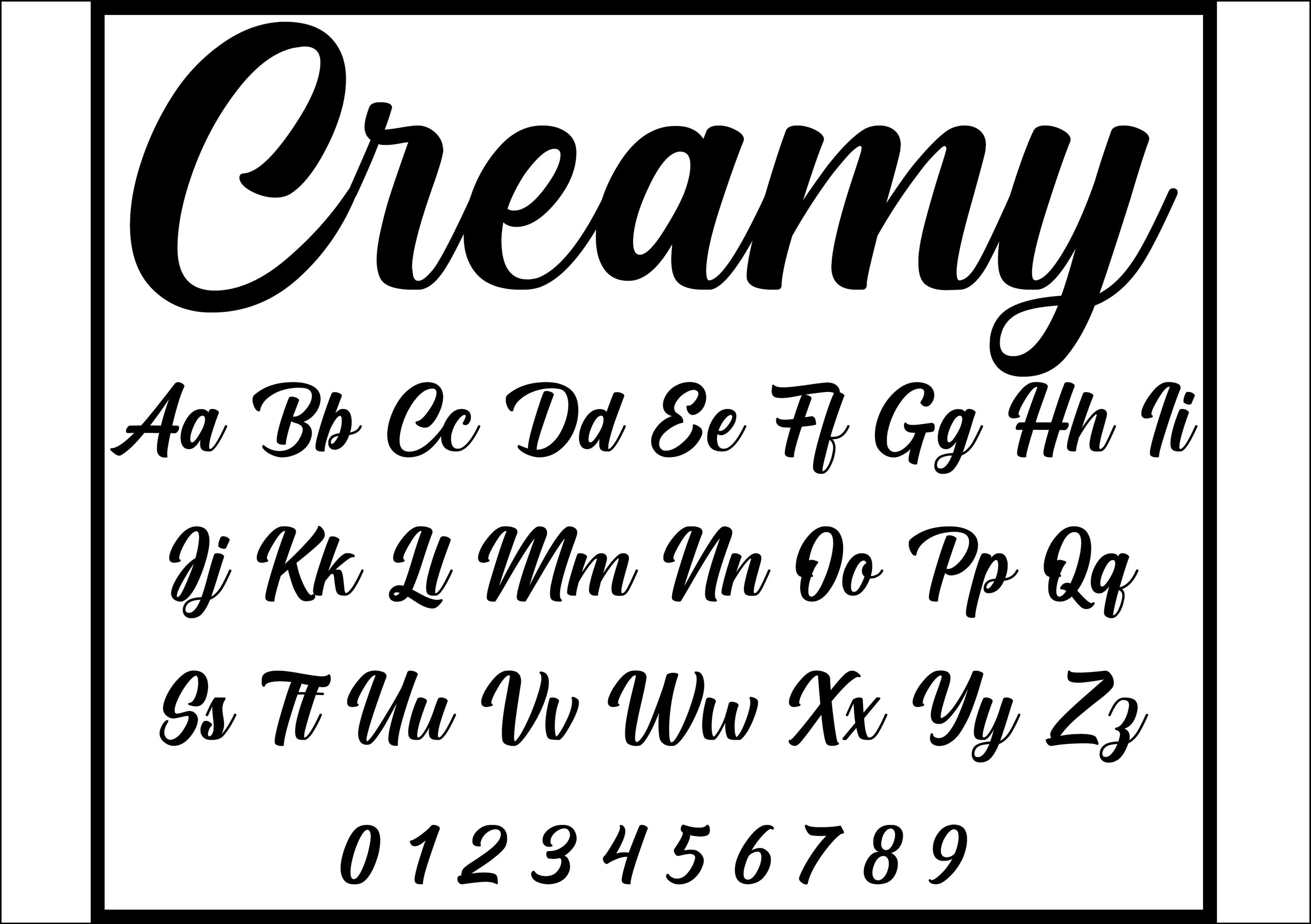 Creamy Font Svg, Handwritten Script Font, Cricut Fonts, Calligraphy, Modern Font, Fonts for ...