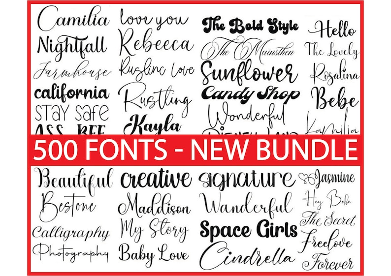 500 FONTS, INSTANT DOWNLOAD, Fonts for Canva, Wedding Fonts Bundle ...