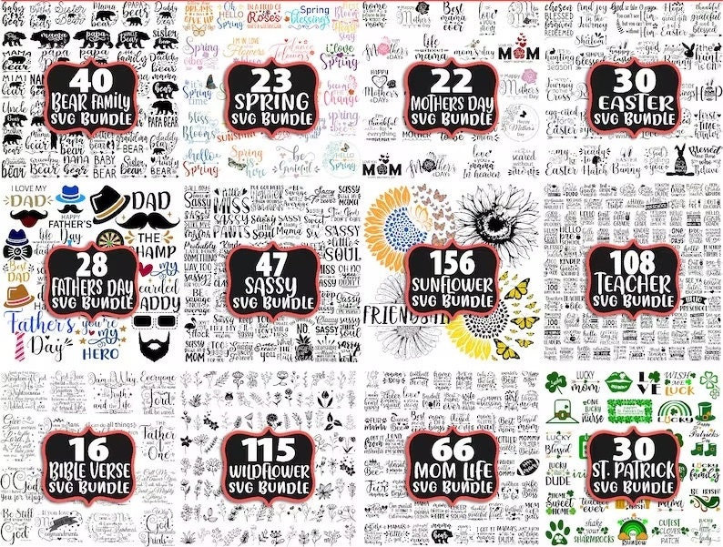 MEGA BUNDLE SVG, T Shirt Designs Svg, All in One Svg Bundle, Big Svg ...