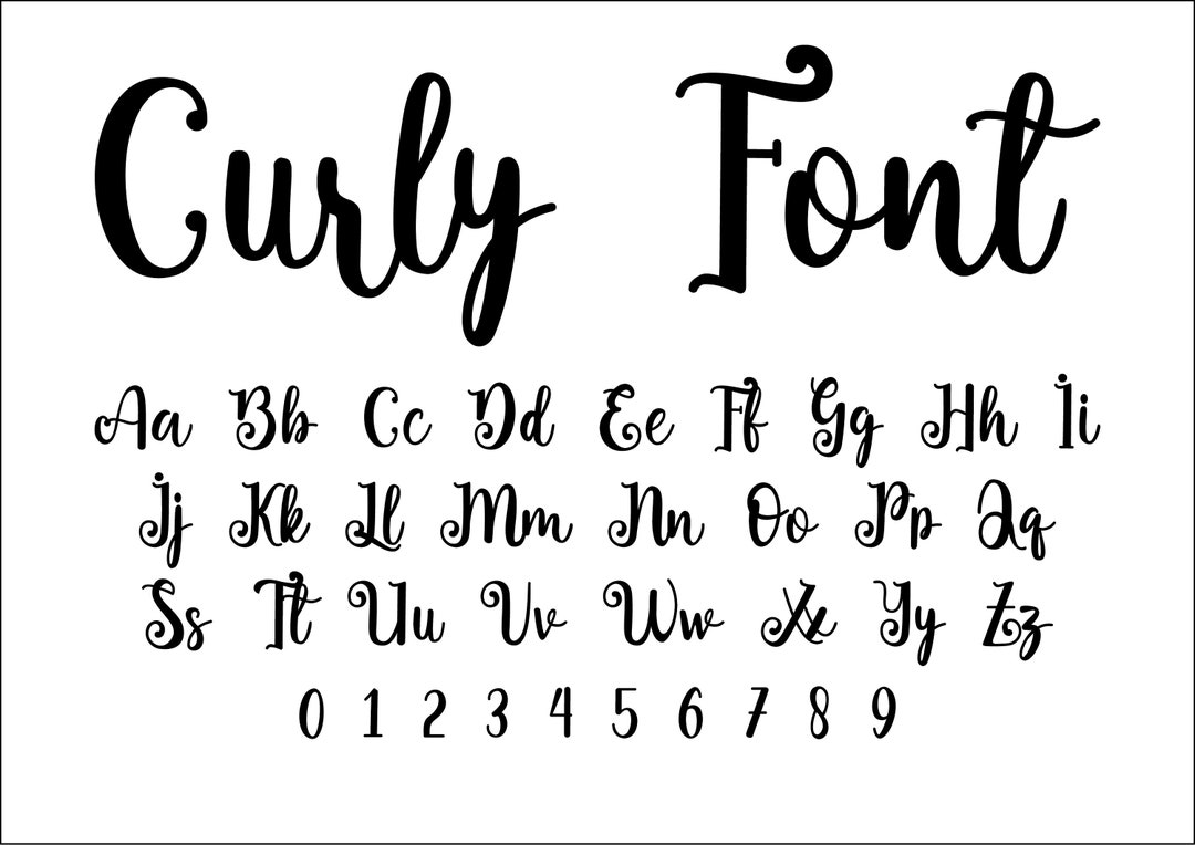 Curly Font Svg, Handwritten Font, Cricut Font, Procreate Font, Cute ...