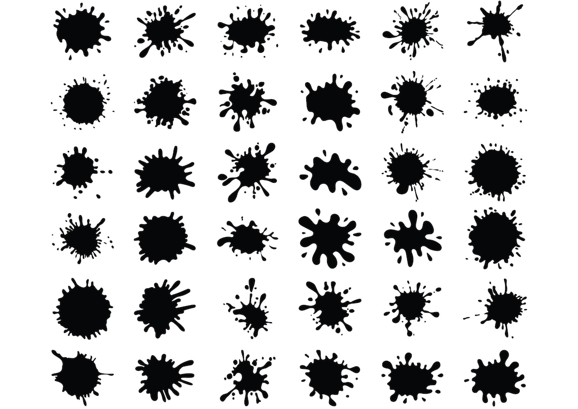 Paint Splatter SVG Bundle, Paint Splatter PNG Bundle, Ink Splatter Svg ...