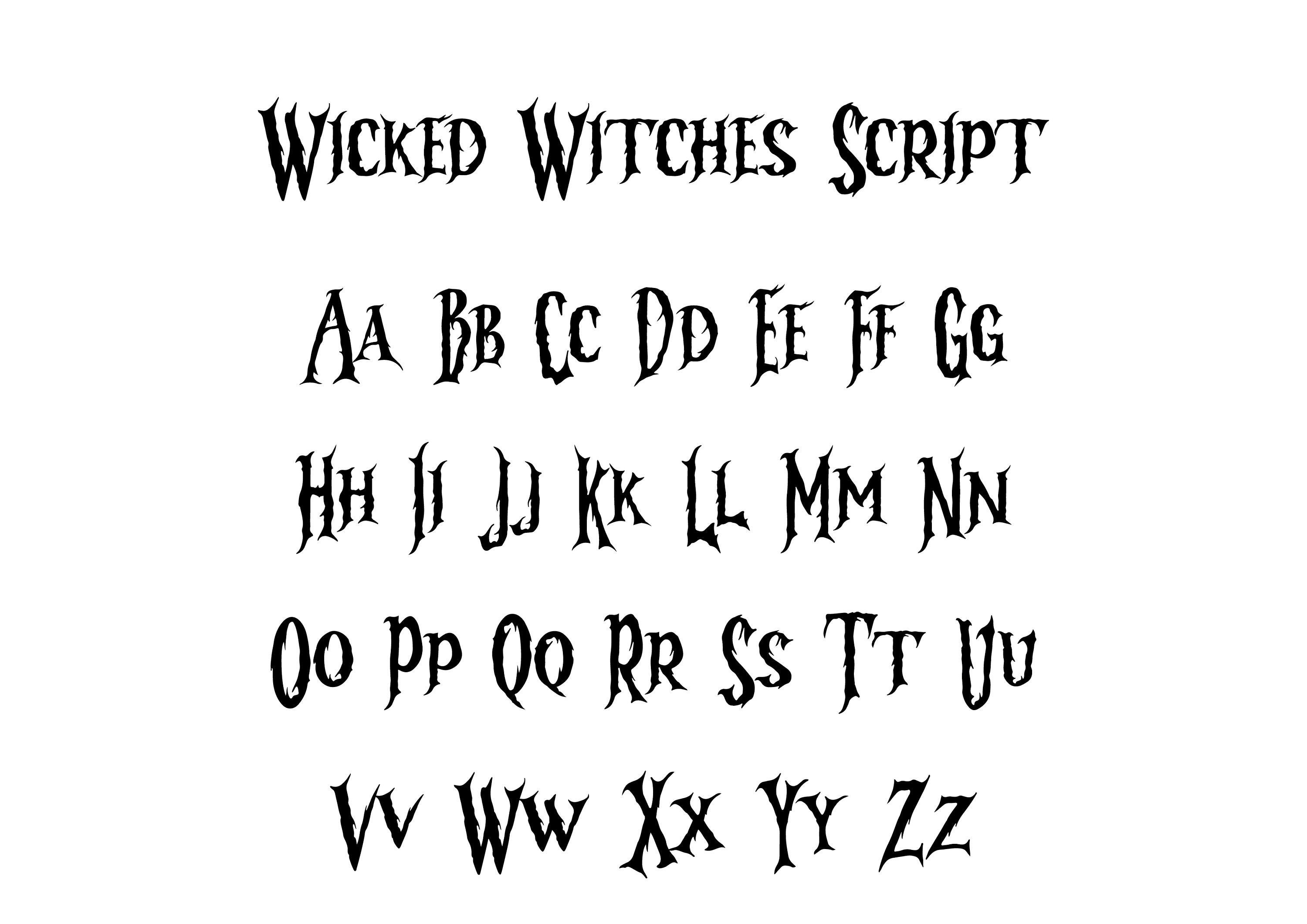 Wicked Witches SVG, Horror Font, Svg Files, Fonts for Cricut, Fonts ...