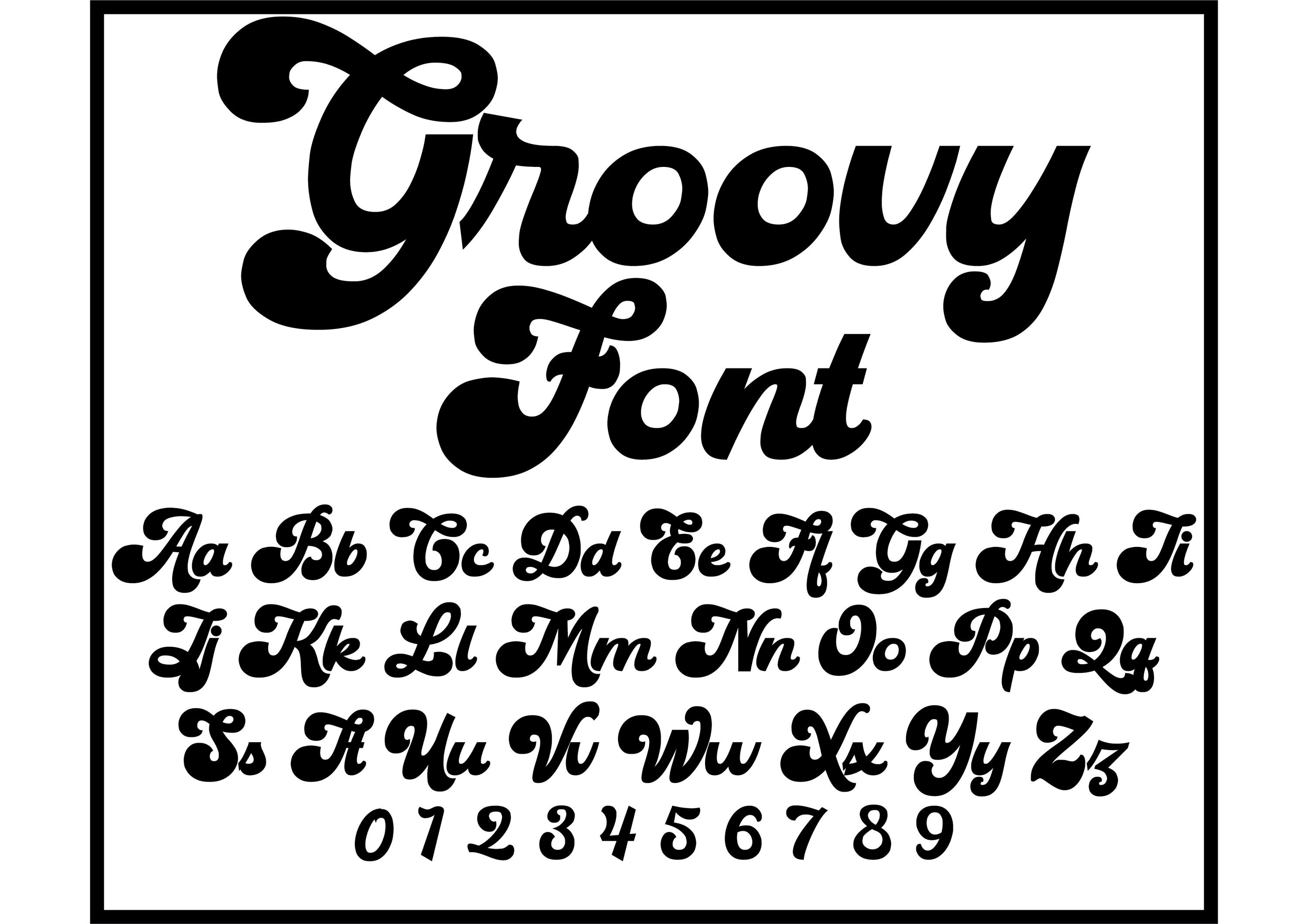 Groovy Font Bundle, Retro Alphabet Svg, Vintage Font, Groovy Alphabet ...