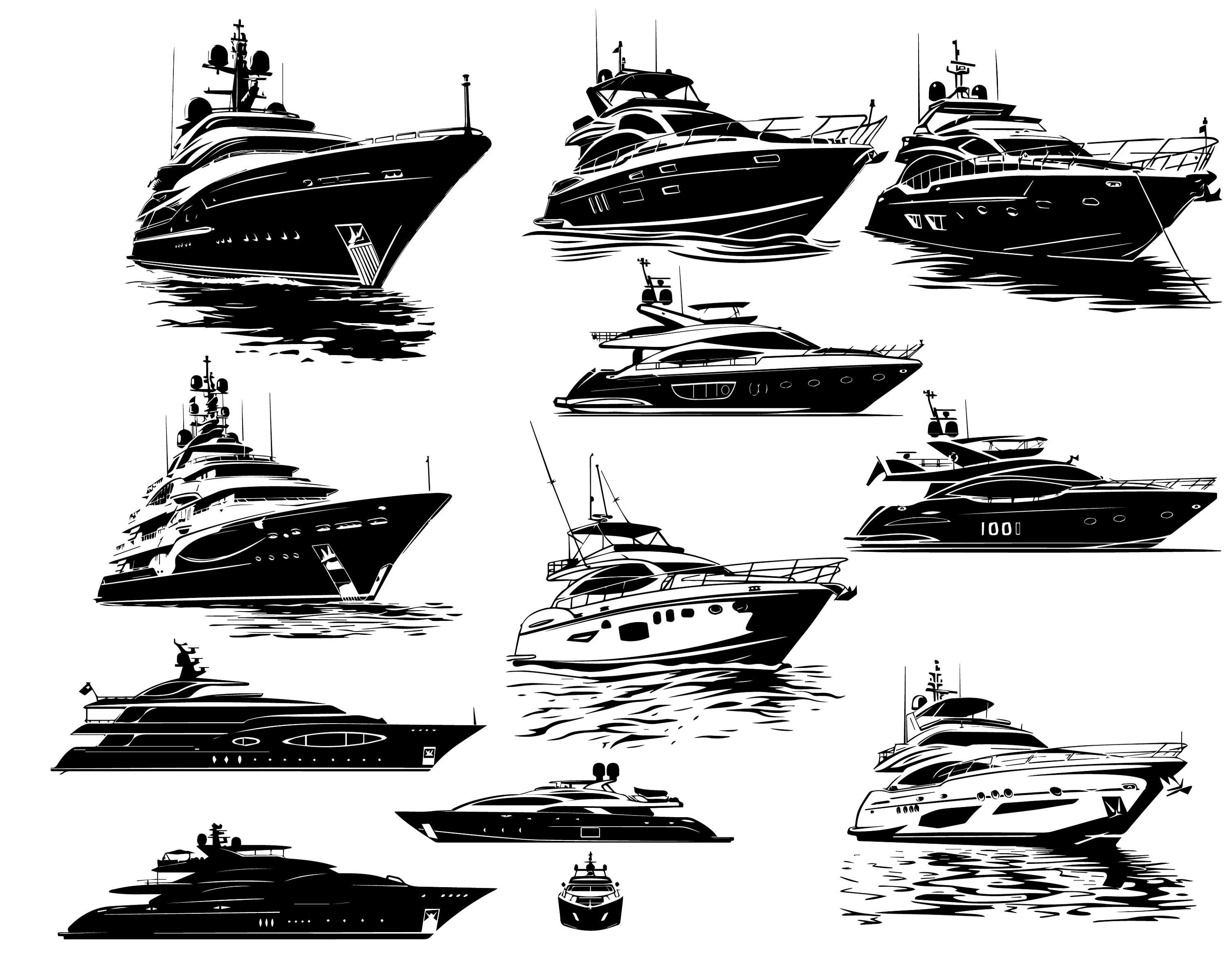 Yacht Bundle, Yacht Svg Png, Bundle Silhouette, Yacht Clipart, Yacht ...