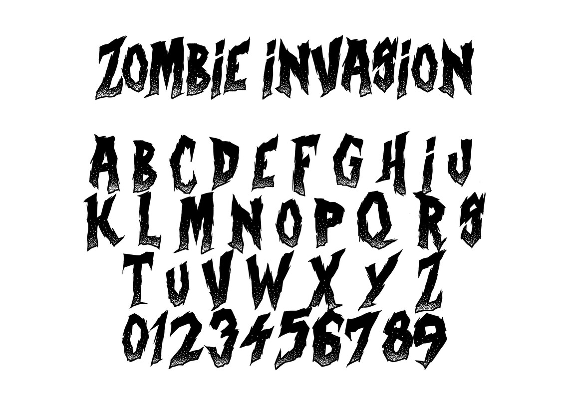 Zombie Font, TTF Zombie Letters, Font Svg, Zombie Svg, Letters Cricut ...