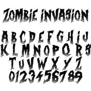 Zombie Font, TTF Zombie Letters, Font Svg, Zombie Svg, Letters Cricut ...