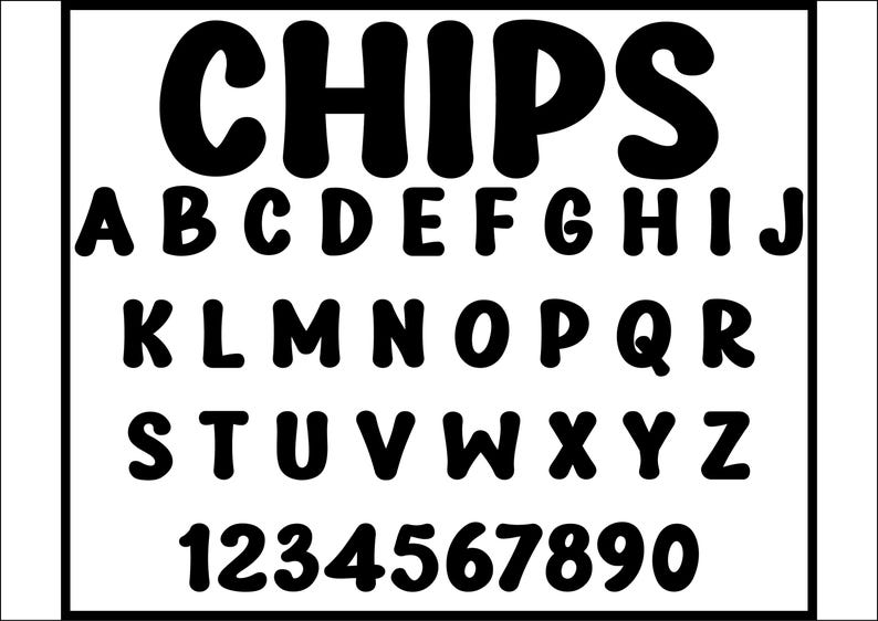 Chips Font Svg, Handwritten Font, Cricut Font, Procreate Font, Cute ...