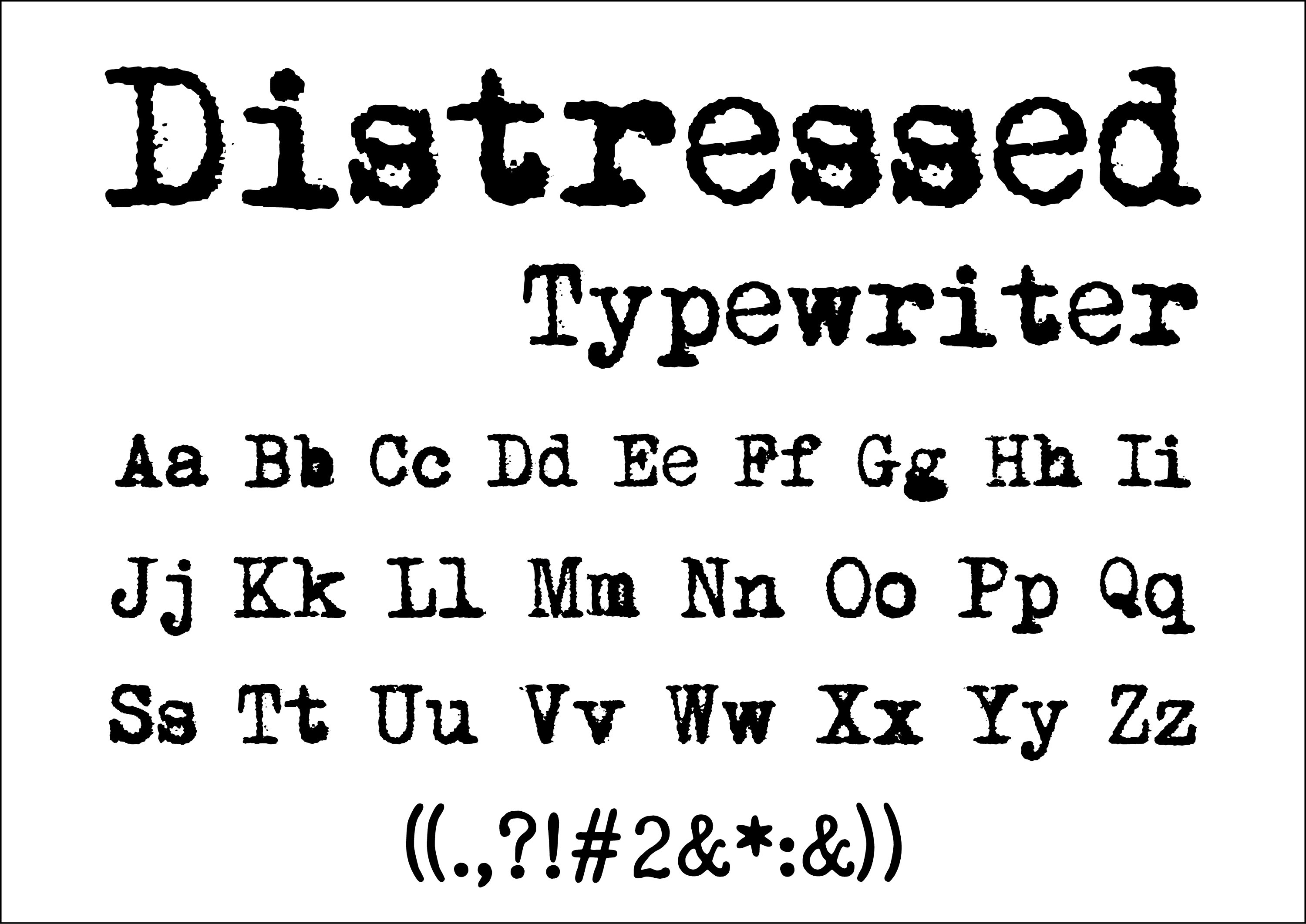 Distressed Typewriter, Font Svg, Antique Font, Vintage Font, Alphabet ...