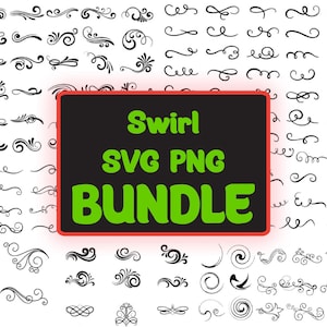 Swirls Mega SVG Bundle Designs, Floral SVG Decorative Elements, Swirl ...