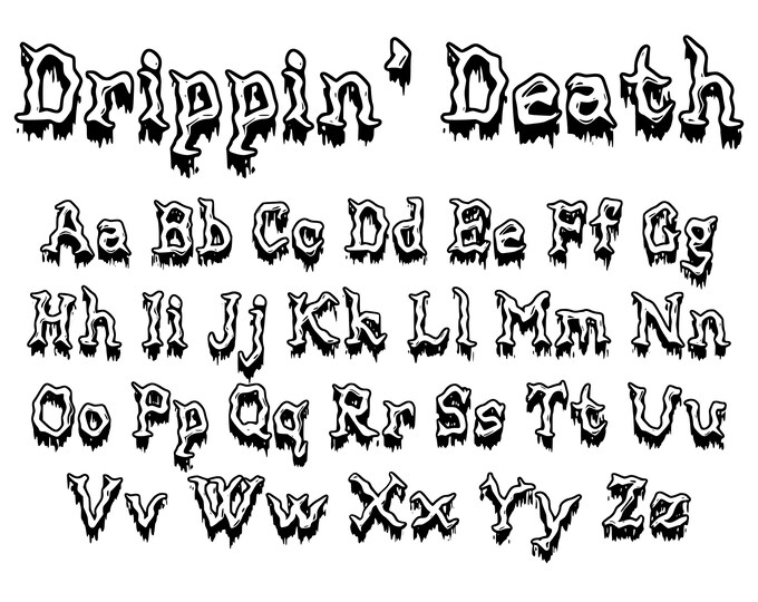 Drippin' Death - Horror Alphabet SVG, Horror SVG Alphabet, Horror Font ...