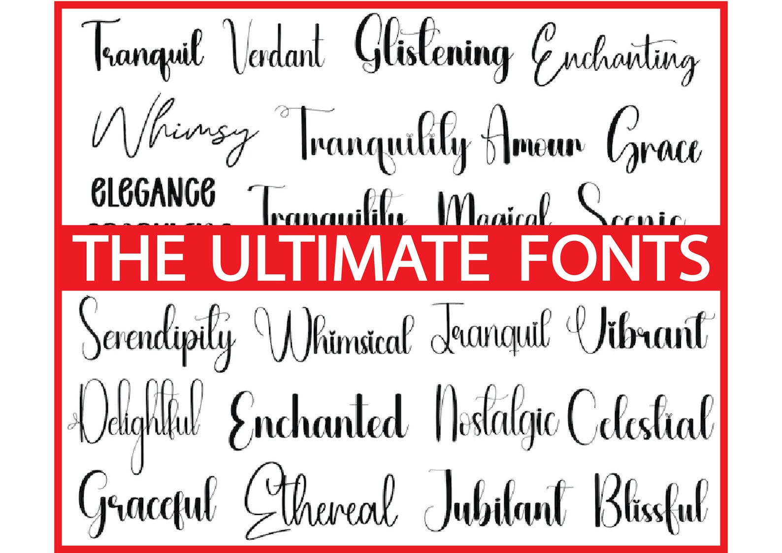 HANDWRITTEN FONTS BUNDLE, Instant Download, Fonts for Canva, Wedding ...