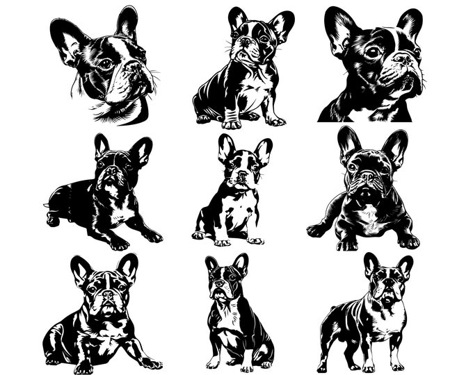 French Bulldog Ear Outline| SVG, JPEG, PNG Digital Download| Frenchie ...