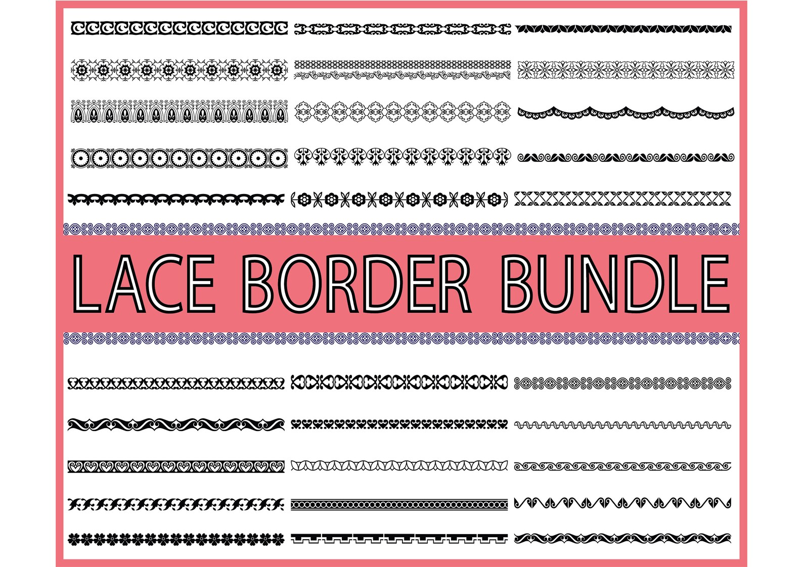 Lace Border SVG Bundle, Lace Border Dxf, Lace Border Png, Lace Border ...