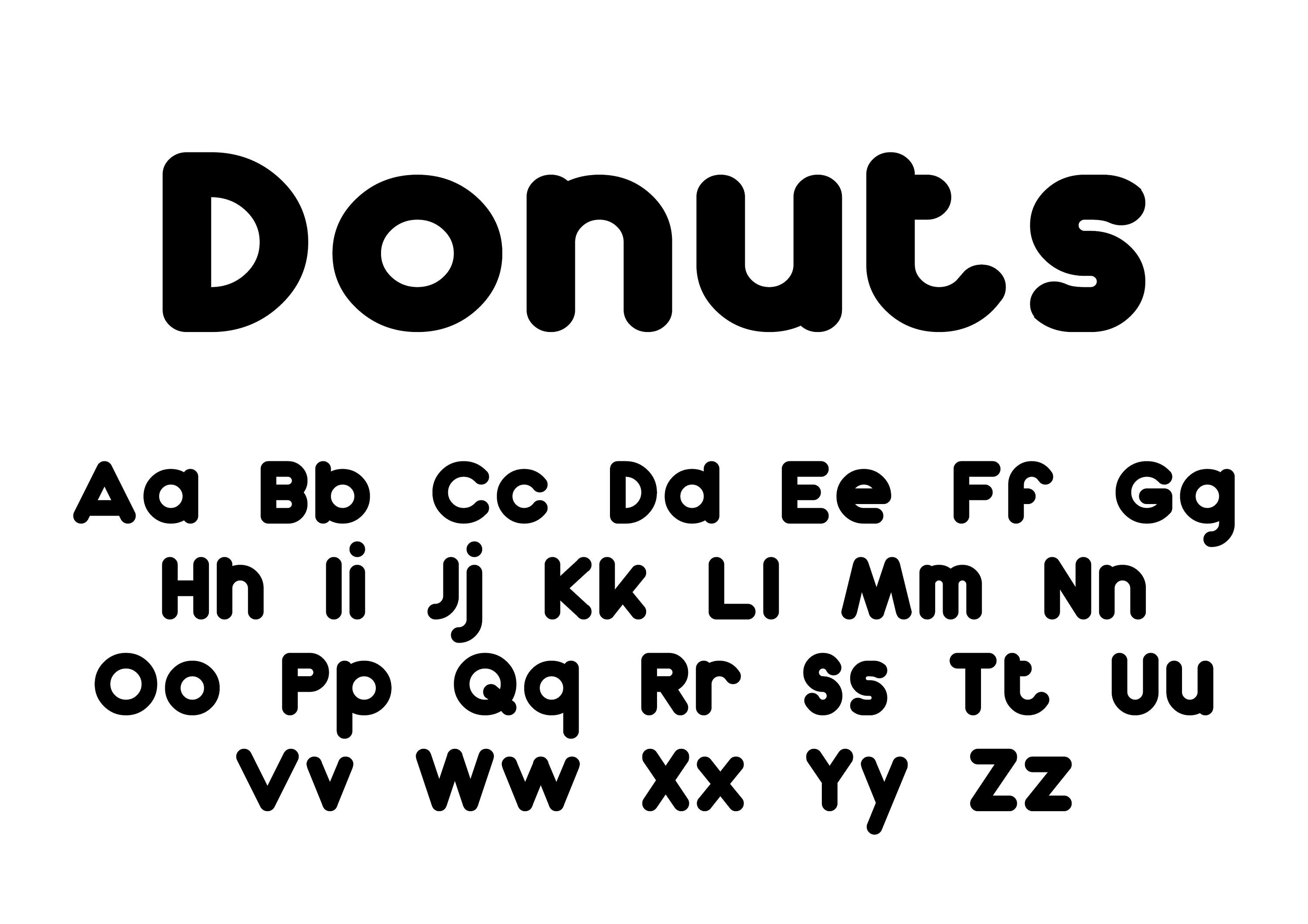 Donuts - Cricut Font, Bubbly Fonts, Retro Font, Cricut Font Bundle ...