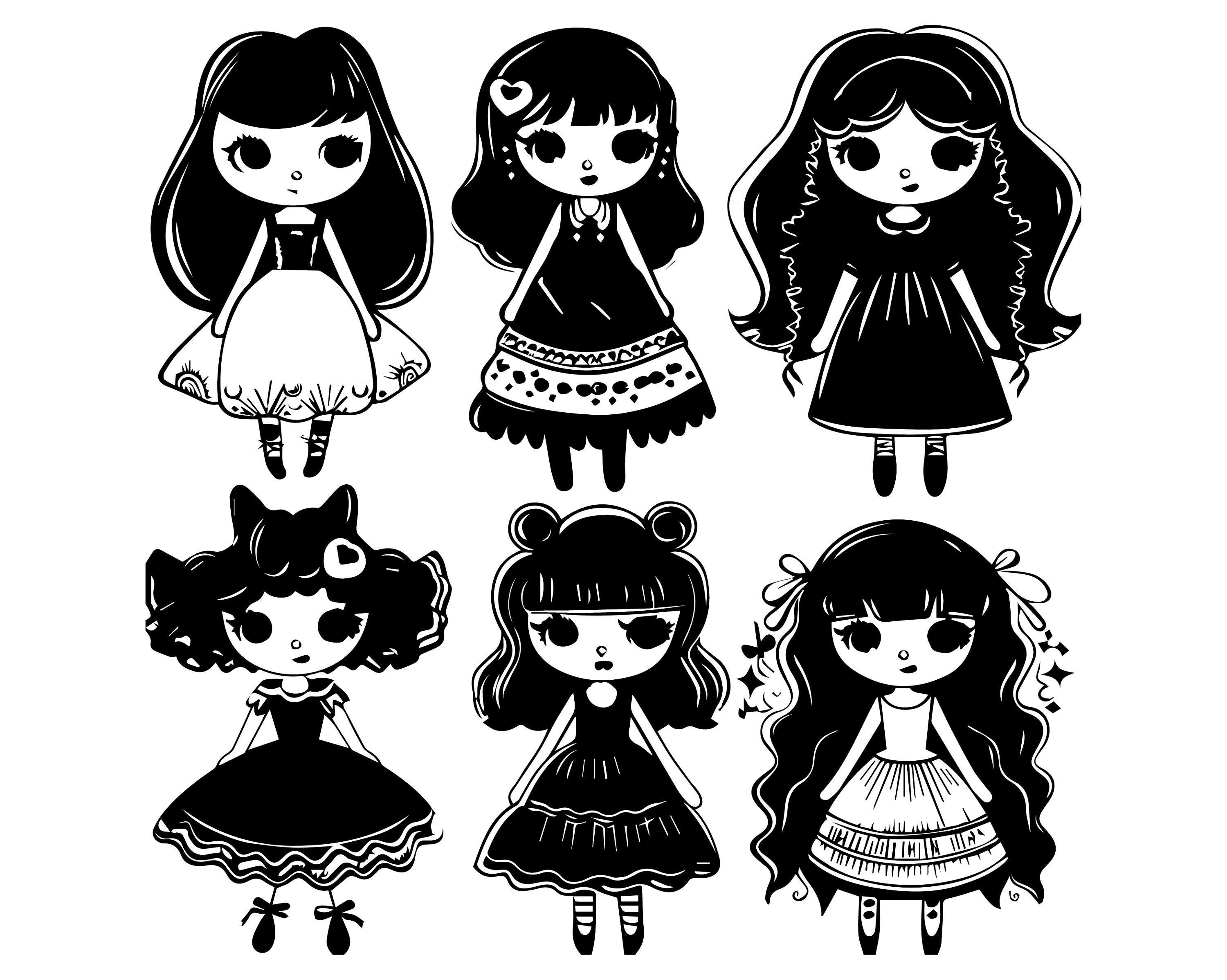 Dolls SVG Bundle, Dolls PNG Bundle, Baby Clipart, Doll SVG Cut, Files ...