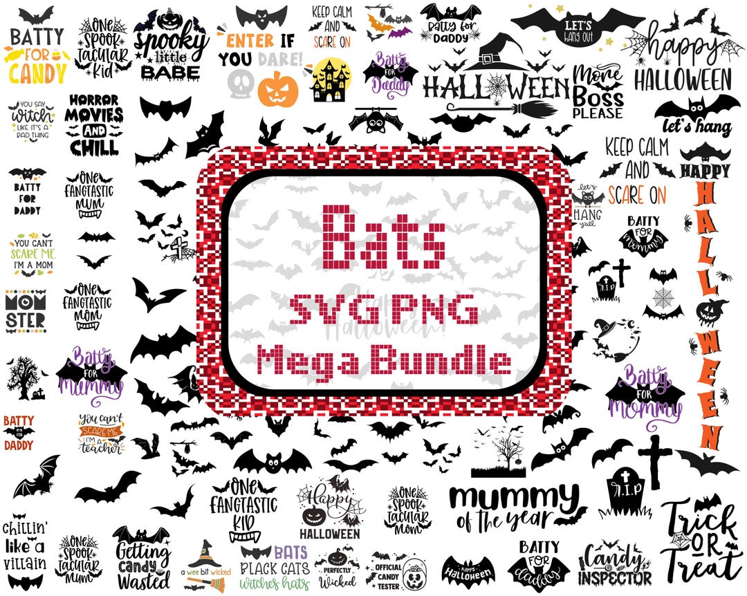 Bat SVG Bundle, Halloween Bat SVG, Bat, Halloween, Night Bat SVG, Bats ...