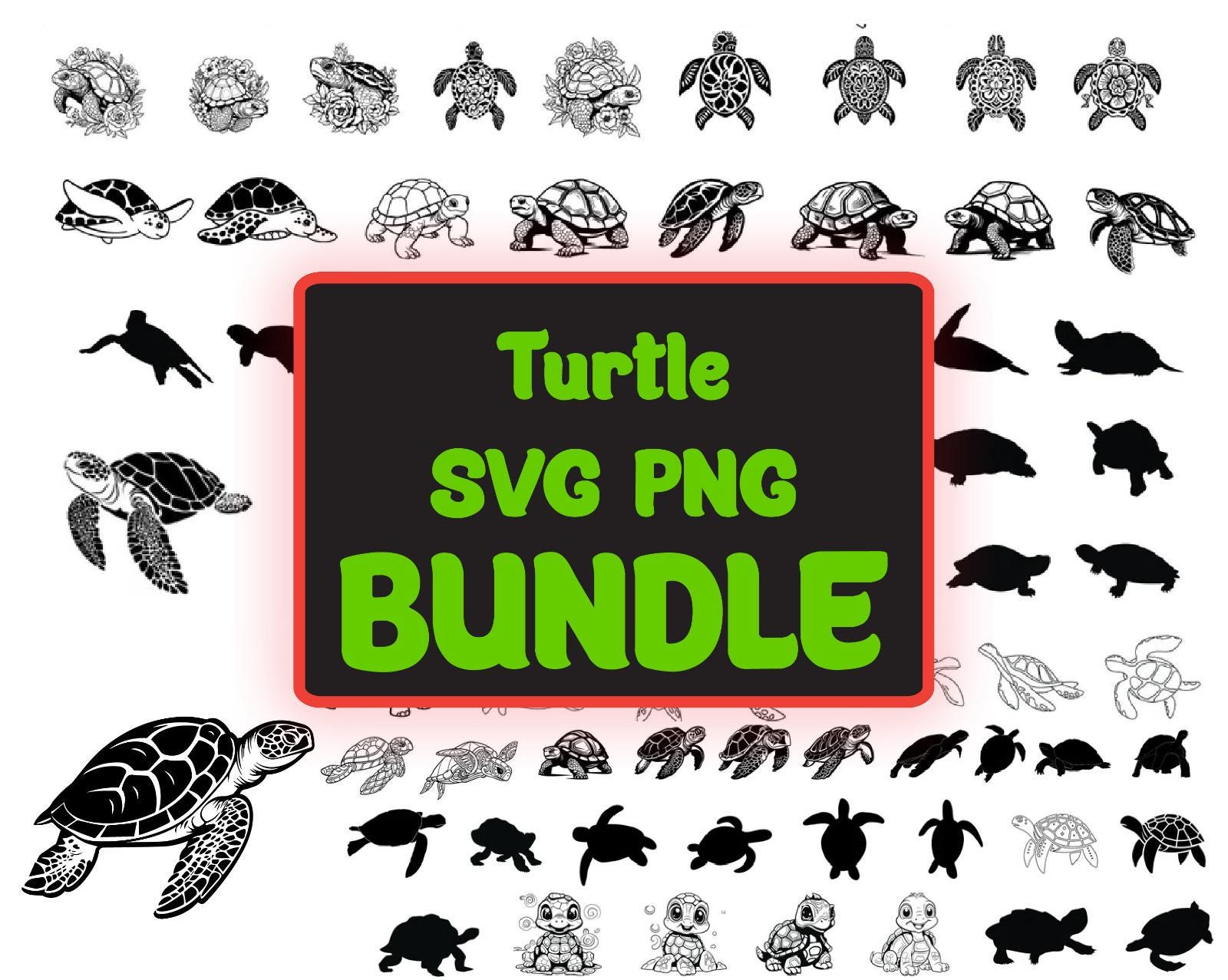 Turtle Svg Bundle, Cute Sea Turtle, Turtle Svg, Sea Turtle Svg, Baby ...