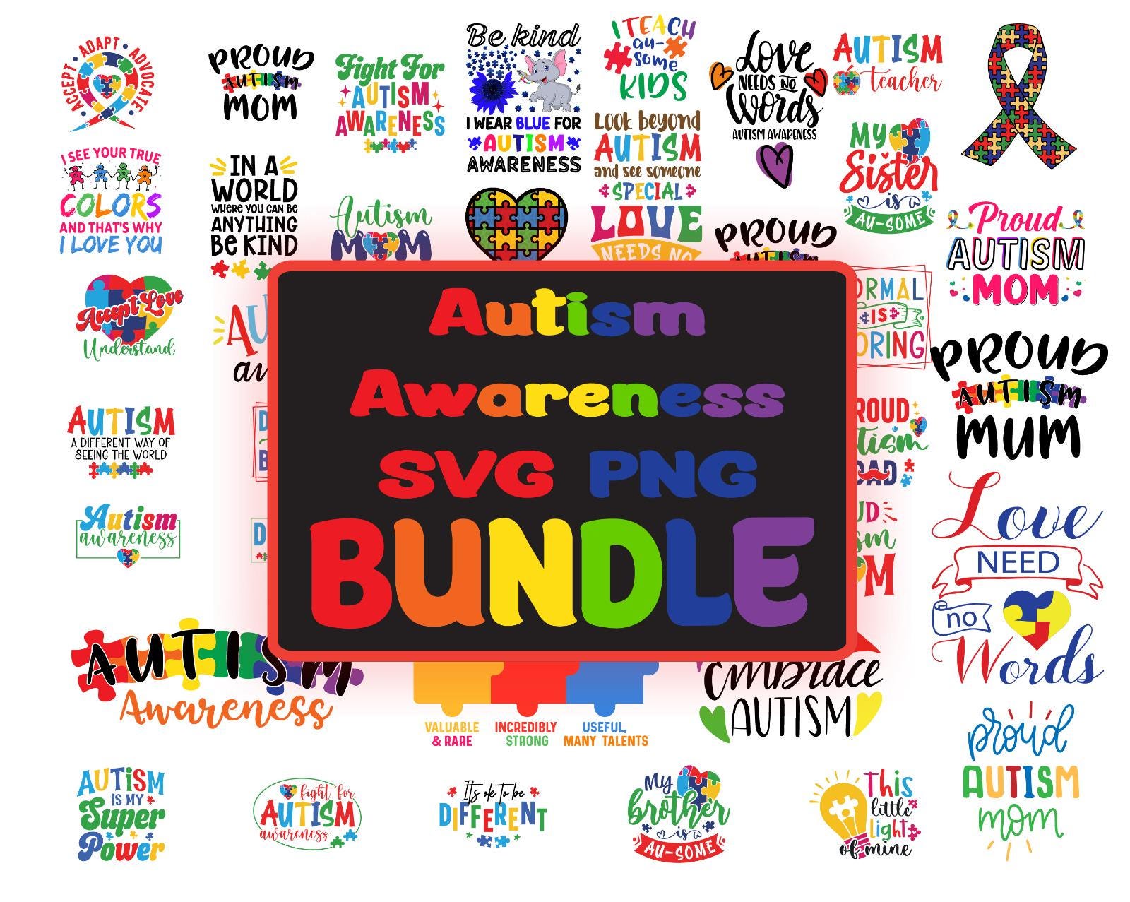 AUTISM SVG Bundle,autism Puzzle Svg, Autism Mom Svg,be Kind Svg,puzzle ...