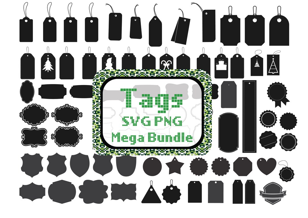 Tags SVG Bundle, Tags PNG Bundle, Tags Clipart, Tags SVG Cut Files for ...